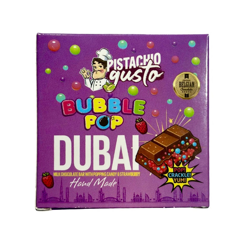 PISTACHIO GUSTO BUBBLE POP DUBAI CHOCOLATE 100g – Redfern Convenience Store