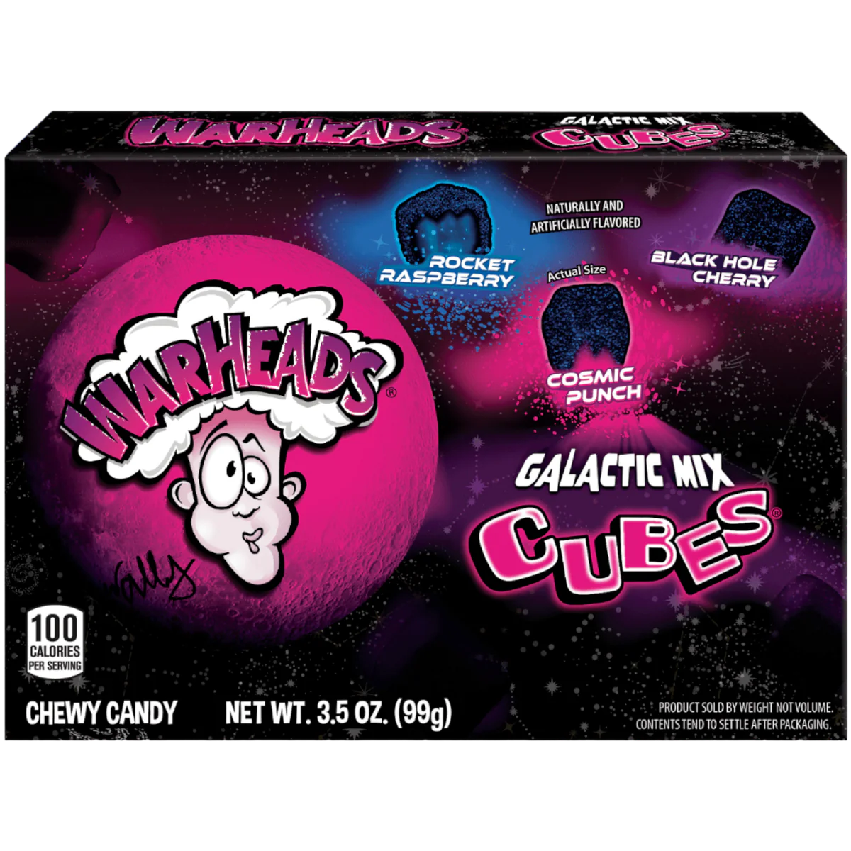 Warheads Cubes Galactic Mix Chewy Candy Theater Box 99g – Redfern ...